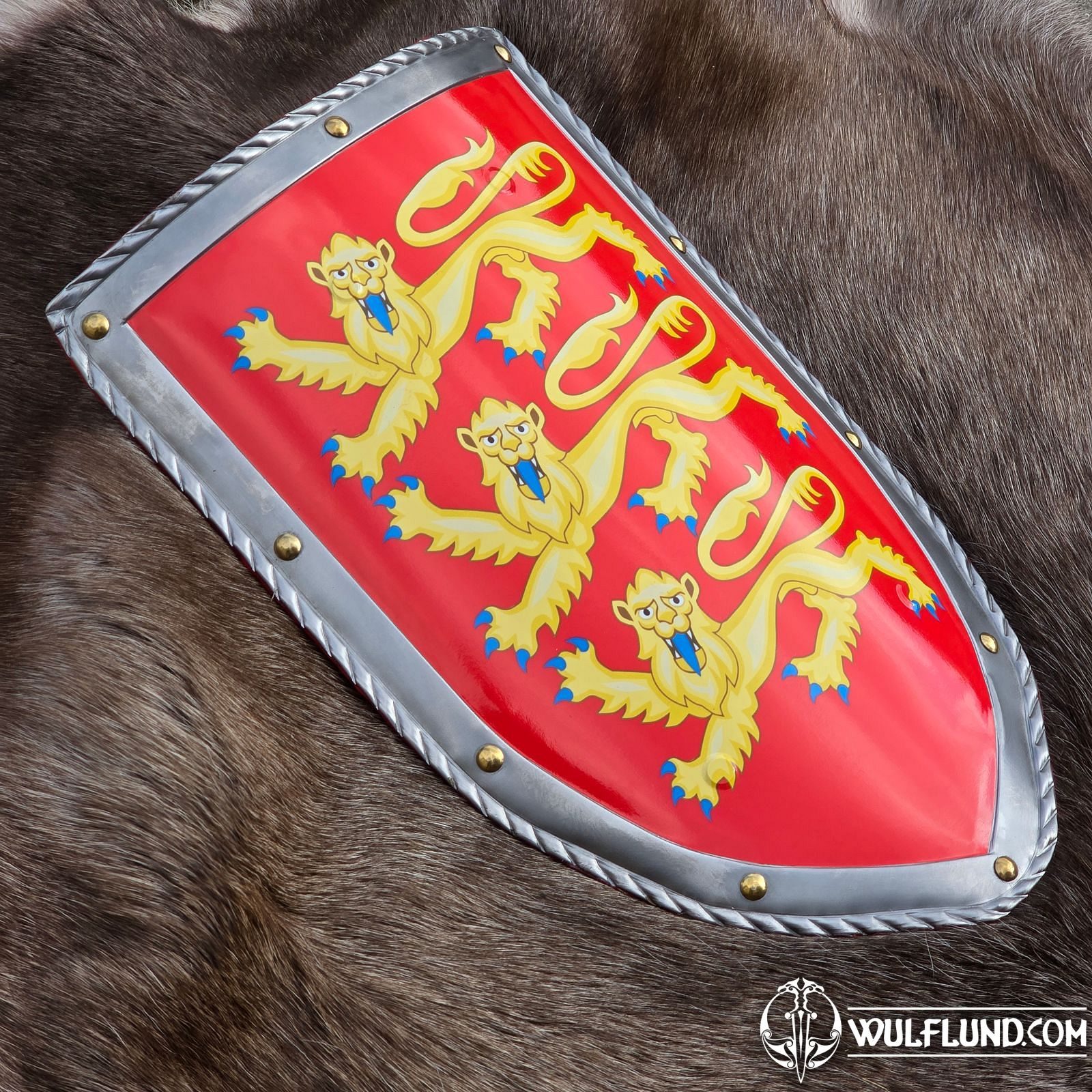 ENGLAND, MEDIEVAL SHIELD - metal, handmade Decorative and painted ...