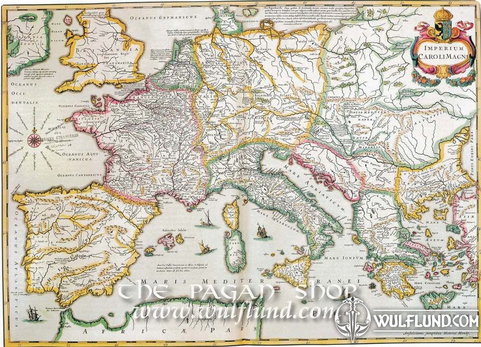 IMPERIUM CAROLI MAGNI, historical map, replica Affiches, cartes ...