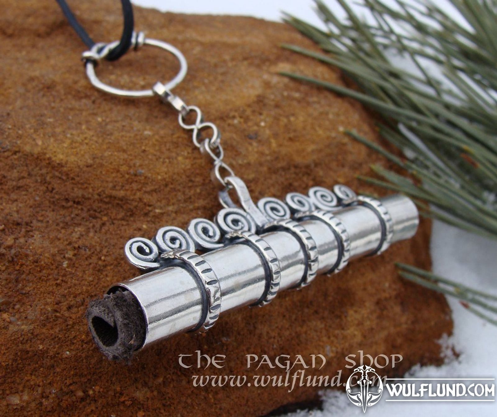 SILVER VIKING NEEDLE CASE, Birka, Sweden Silver replica Wulflund