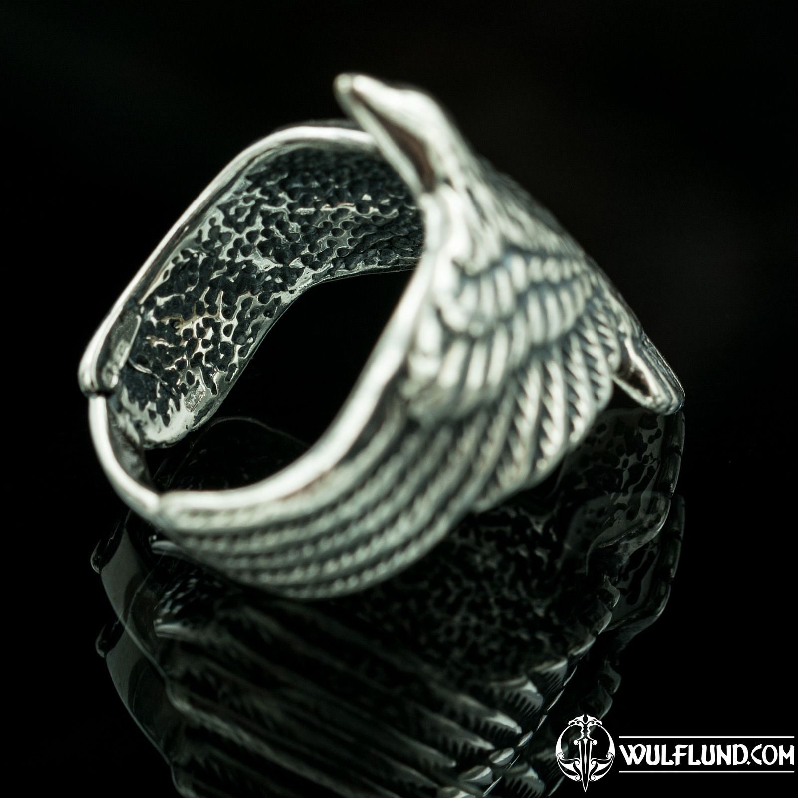 CORVUS, raven, silver ring Drakkaria Rings Silver jewellery Wulflund