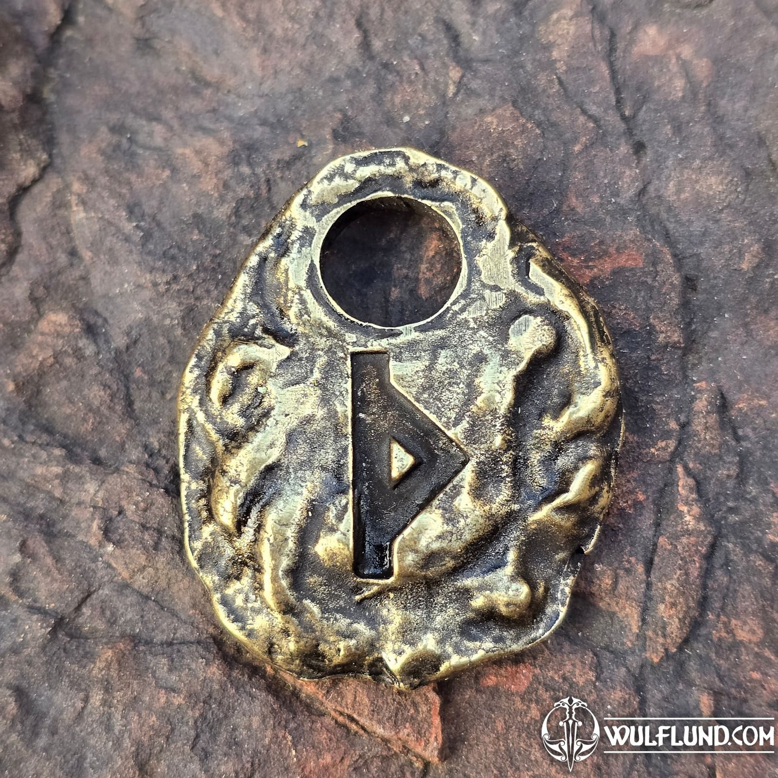 Thurisaz - runic amulet, antic brass Drakkaria rune pendants Zinc ...