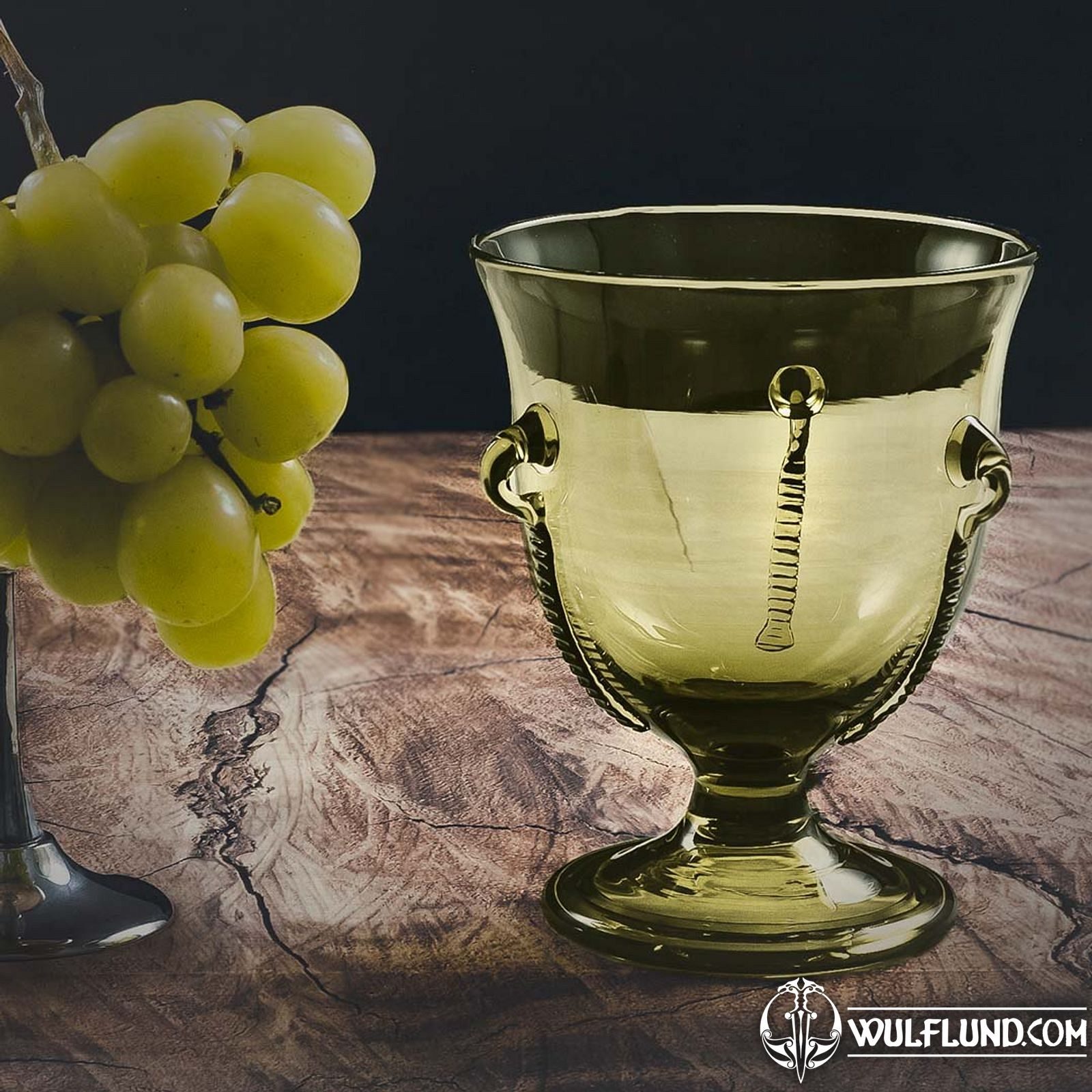 GOBLET, THESSALONIKI, Greece VIII. century historical glass Feasting ...