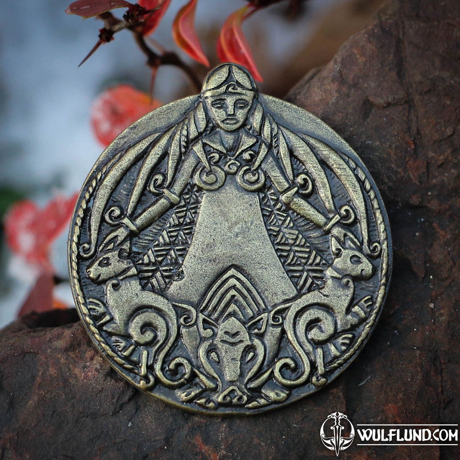 FREYA Viking Pendant zinc, antique brass Drakkaria All pendants, our ...