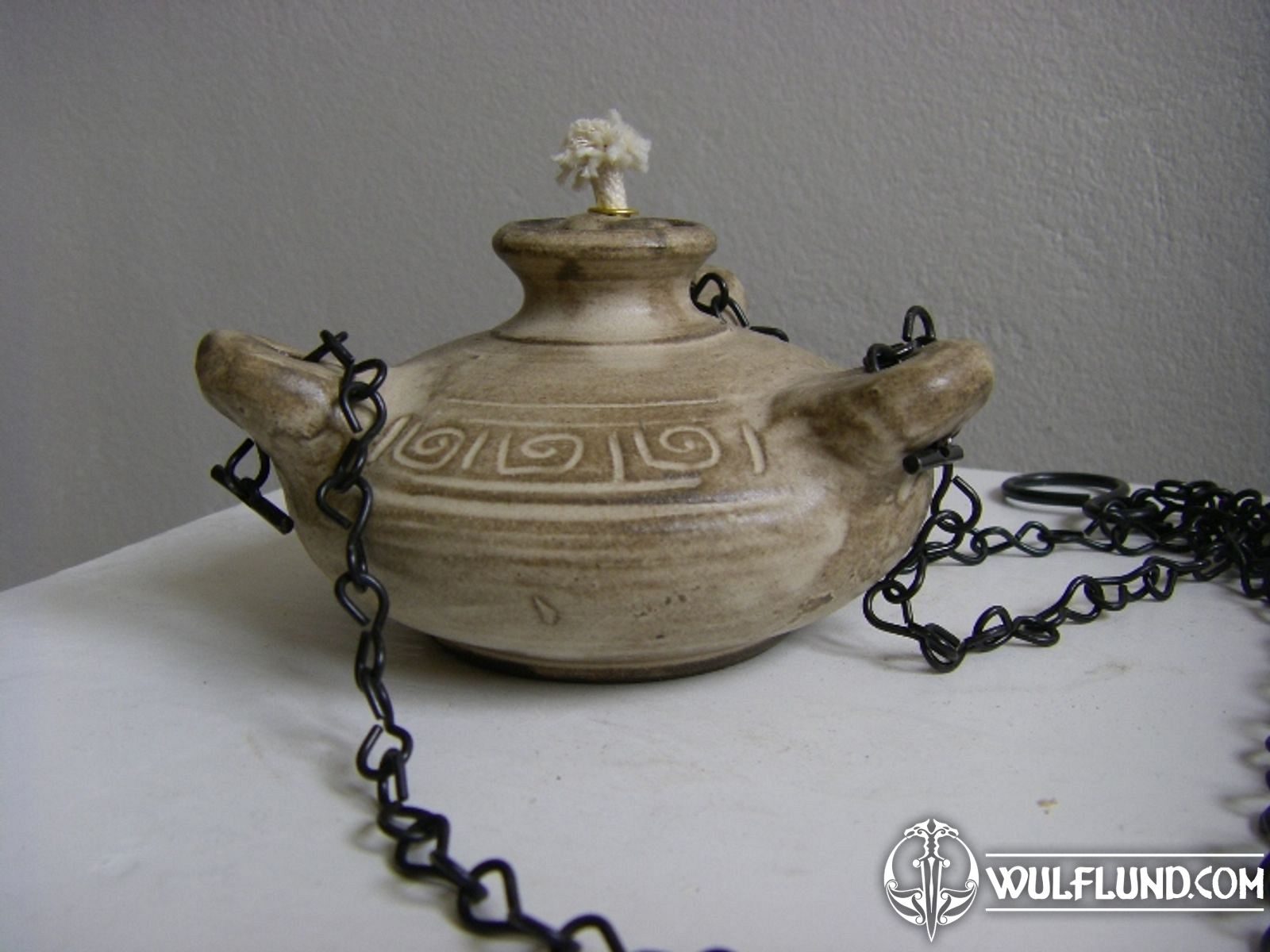 Medieval Hanging Oil Lamp - ceramic Wulflund