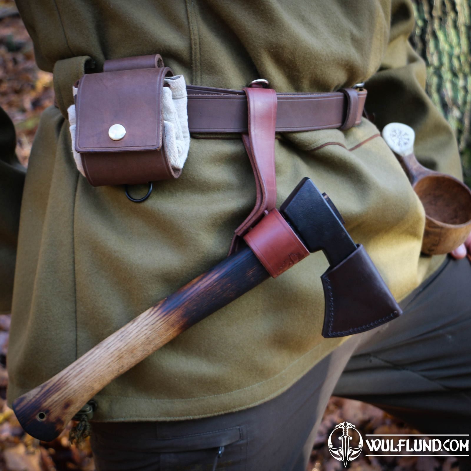 Axe Leather Hanger - for belt and carabiner Drakkaria Axes Weapons Wulflund