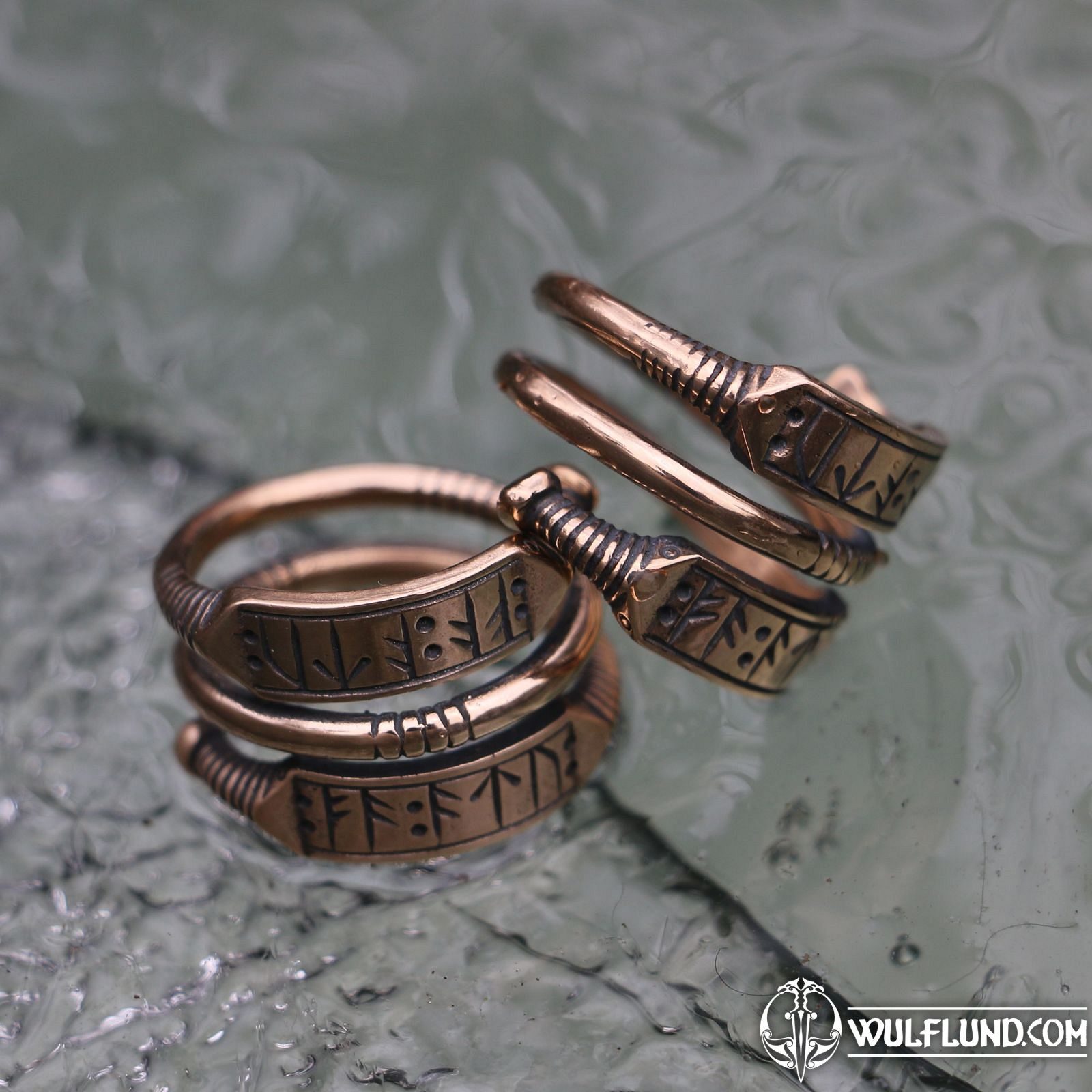 WEALTH - Viking rune ring, bronze Drakkaria Rings Bronze jewellery ...