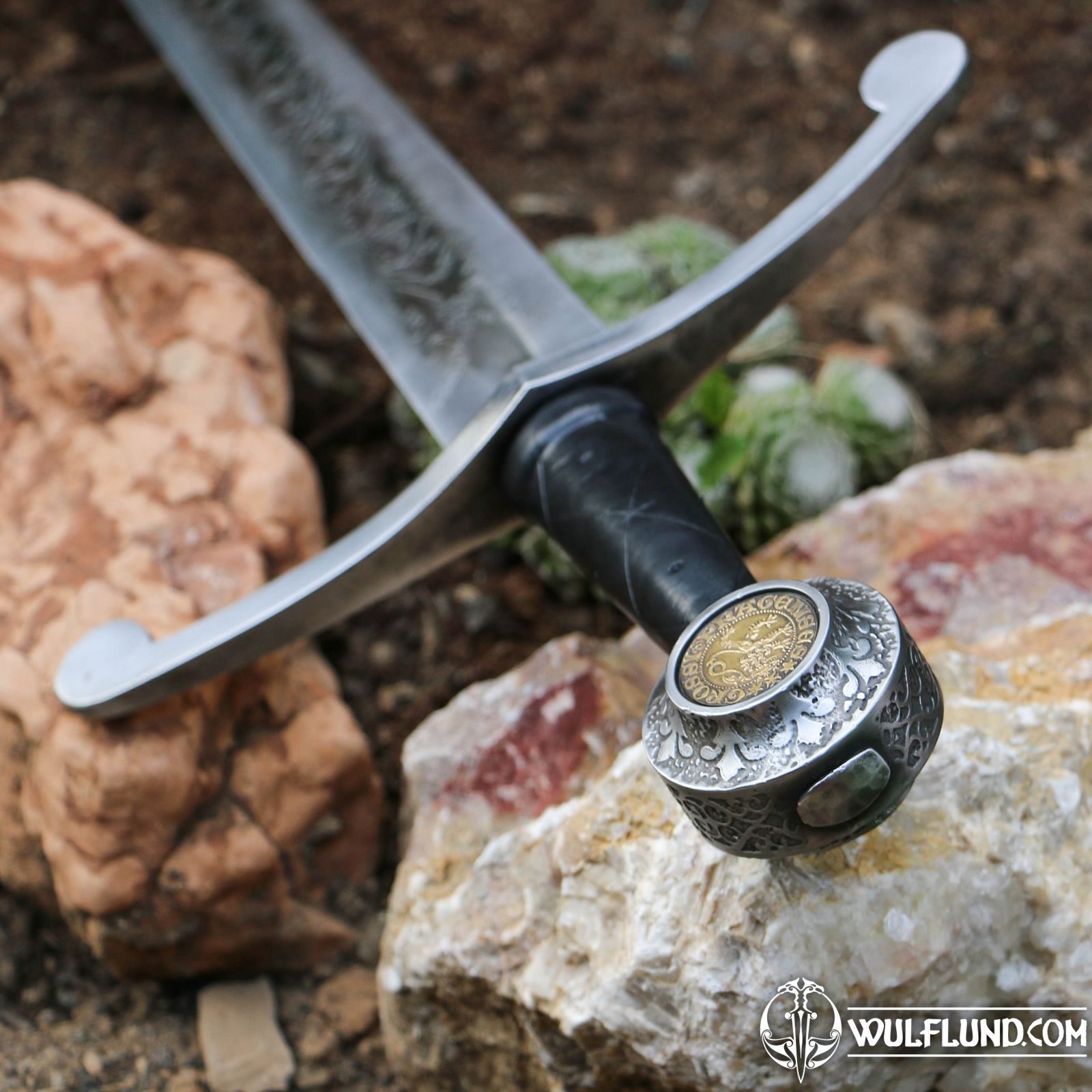 DUM SPIRO SPERO etched single handed SWORD FULL TANG Drakkaria Medieval ...