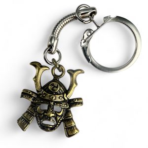 Samurai, key ring, zinc old brass Drakkaria Metal keychains Jewellery ...
