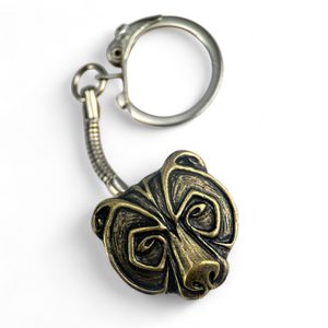 URSUS, Bear Keychain, zinc ant. brass Drakkaria Metal keychains ...