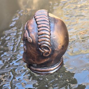 Celtic druid, walking stick head, bronze Wulflund