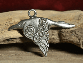CORVUS - Celtic Crow, pewter talisman Drakkaria celtic pendants amulets ...