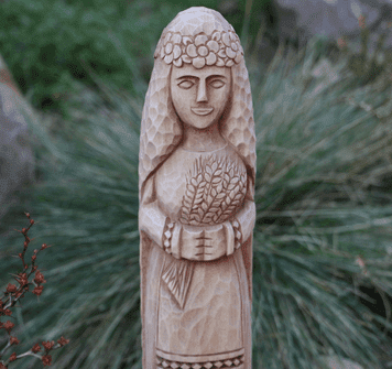 Slavic Goddess Živa, carved in wood slavic statues, Bohemia, Moravia ...