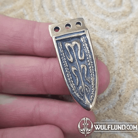 BELT STRAP END, early medieval - Kolin, Bohemia, bronze replica belt ...