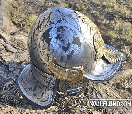 PERSEUS, luxury etched renaissance helmet - wulflund.com