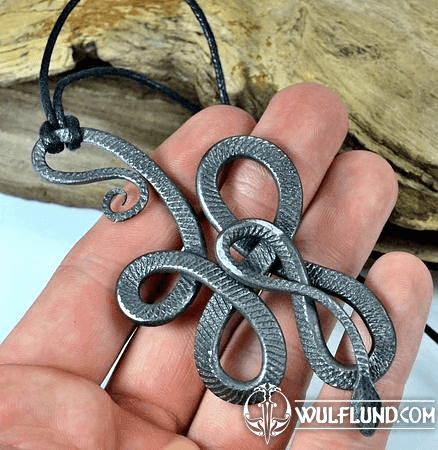 KNOTTED SNAKE, hand forged talisman animal pendants amulets and ...