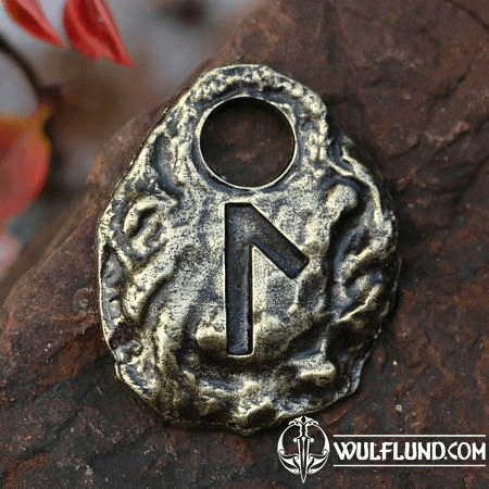 LAGUZ - Rune Pendant antique brass Drakkaria rune pendants amulets and ...