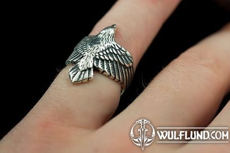 CORVUS, raven, silver ring - wulflund.com