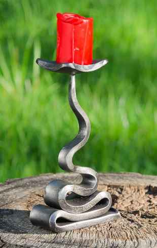 Smithy Works, Coins, candlesticks, forged candle holders Wulflund