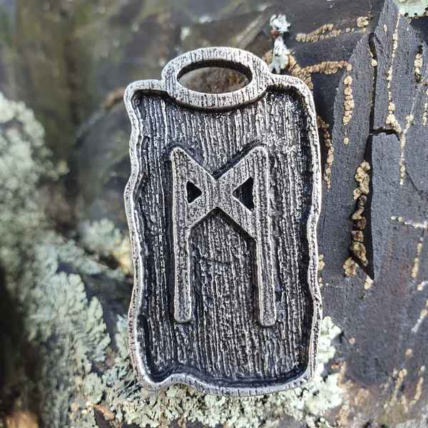 Mannaz - Rune Pendant zinc Drakkaria rune pendants Jewellery Wulflund