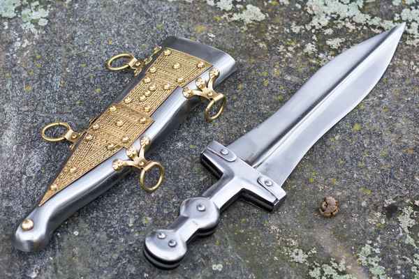 PUGIO, Roman dagger, Pompeii type with scabbard Wulflund