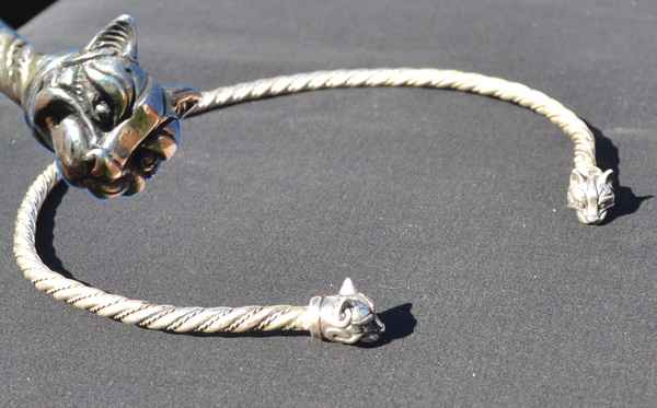 CAT, celtic art, torques, sterling silver Wulflund
