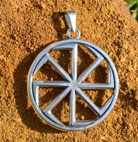 SILVER KOLOVRAT, SLAVIC SUN WHEEL KOLOWRAT SLAWA Wulflund