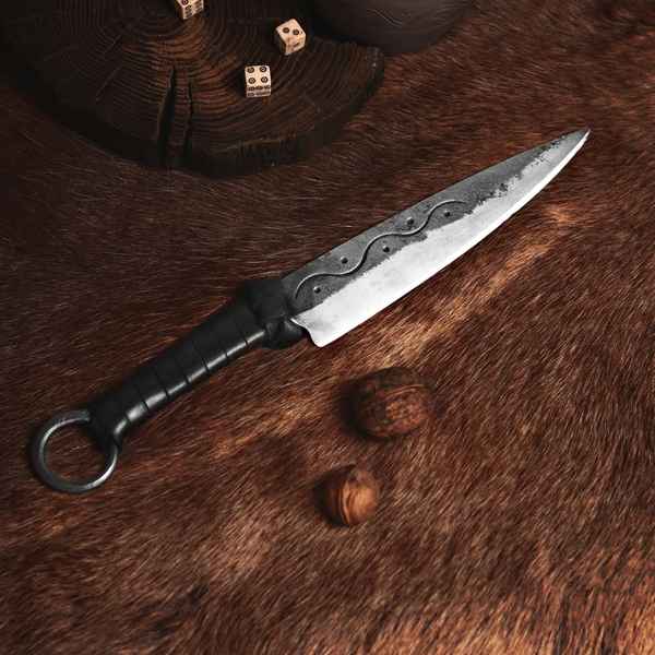 CRUACHAN, forged Celtic knife with sheath, spring steel Wulflund