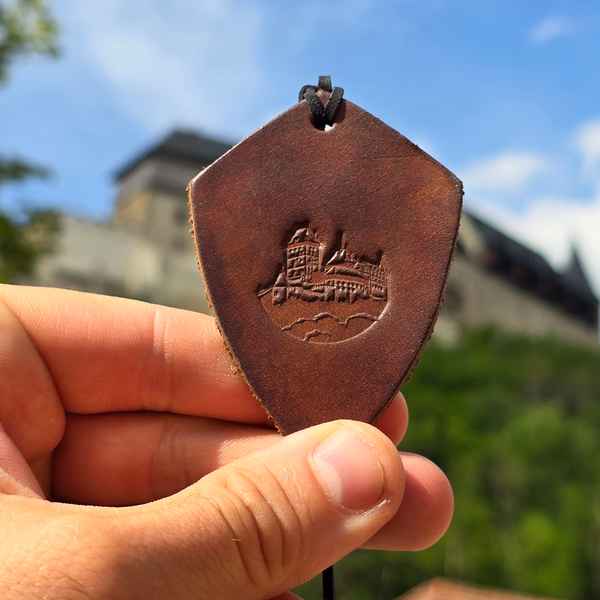 CASTLE, leather pendant, shield Wulflund