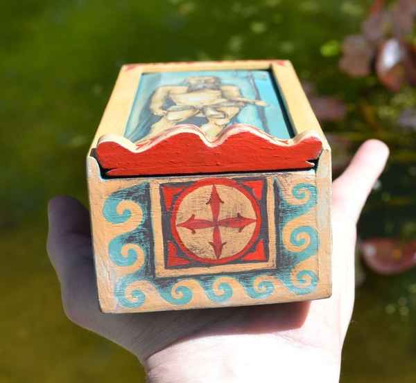 NEPTUNUS, Ancient Rome Wooden Box, replica - wulflund.com