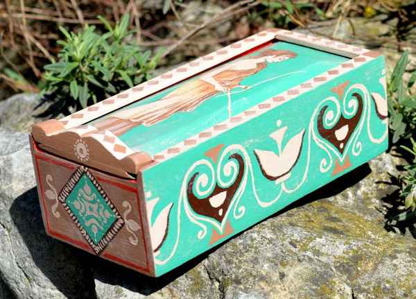 ROMANA PUELLA, Ancient Rome Wooden Box, replica Wulflund