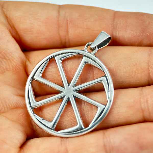 SILVER KOLOVRAT, SLAVIC SUN WHEEL KOLOWRAT SLAWA Wulflund