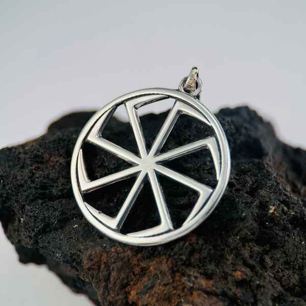 SILVER KOLOVRAT, SLAVIC SUN WHEEL KOLOWRAT SLAWA Wulflund