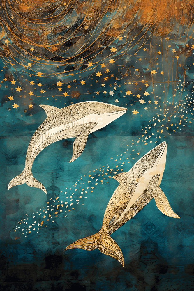 Obraz veľryby v magickom oceáne | Dovido.sk