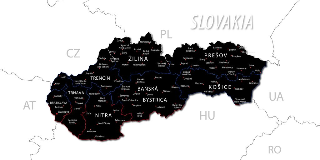 Obraz moderní mapa Slovenska | Dovido.cz