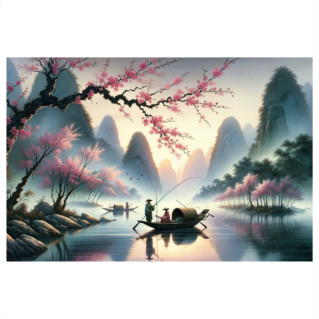 Slika ribari pod sakurama | Dovido.hr