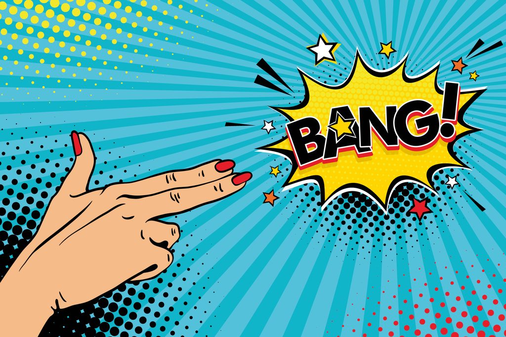 Wallpaper with a pop art theme - BANG! | Dovido.com
