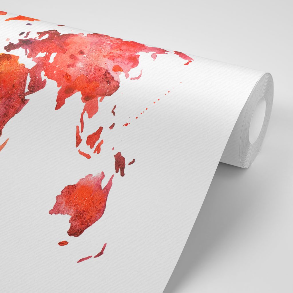 Wallpaper continents in red color | Dovido.com
