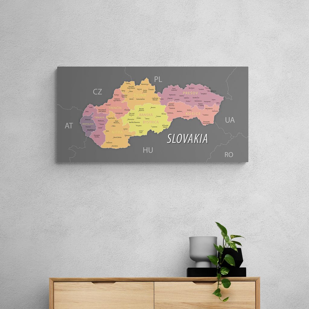 Obraz pastelová mapa Slovenska | Dovido.cz