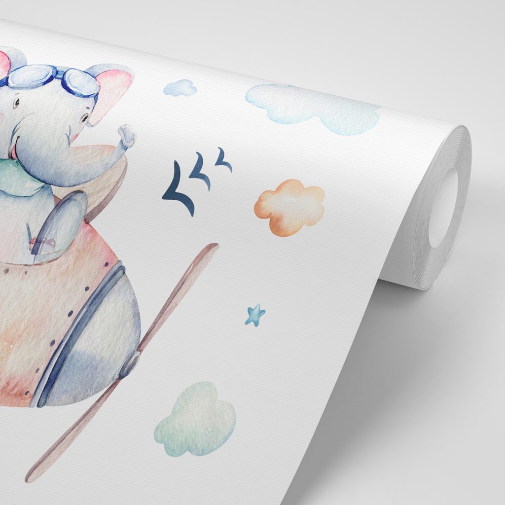 Wallpaper elephant in a plane | Dovido.com