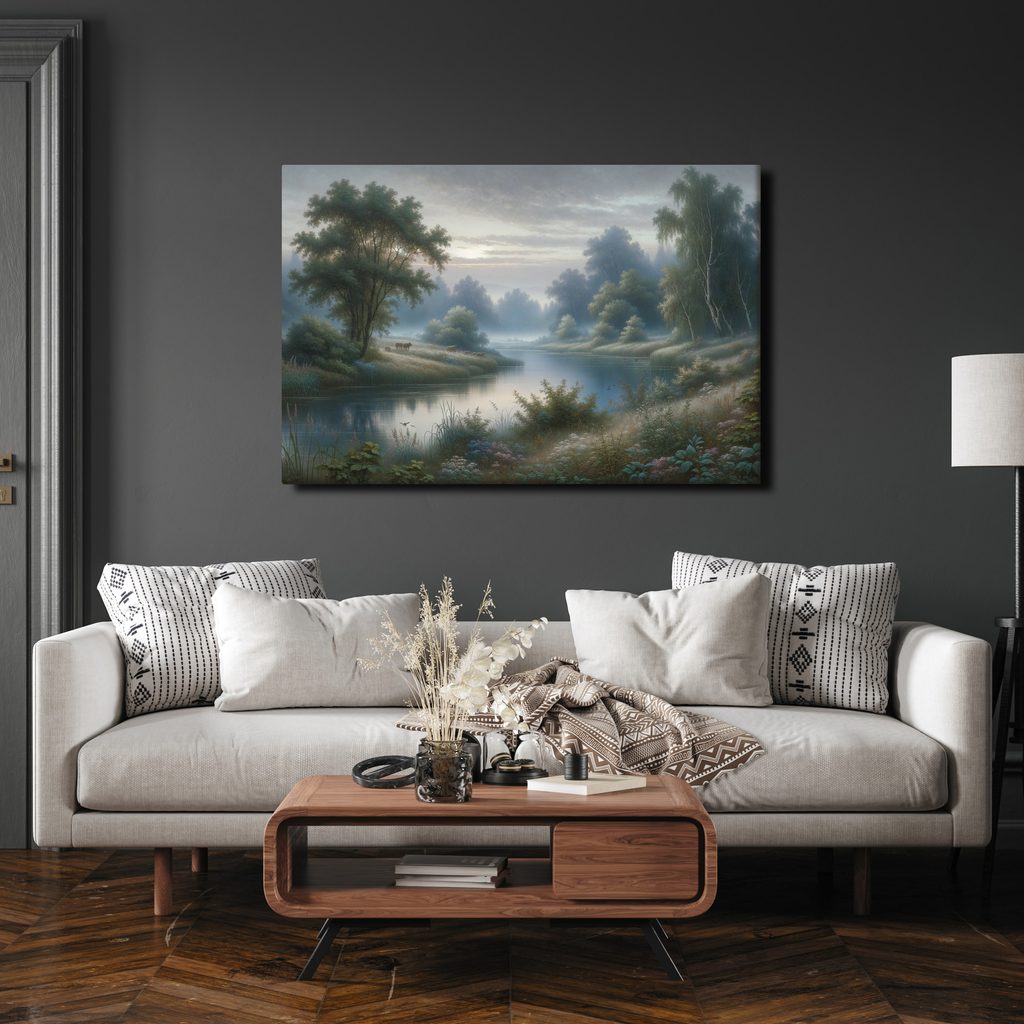 Slika reka v meglici | Dovido.si