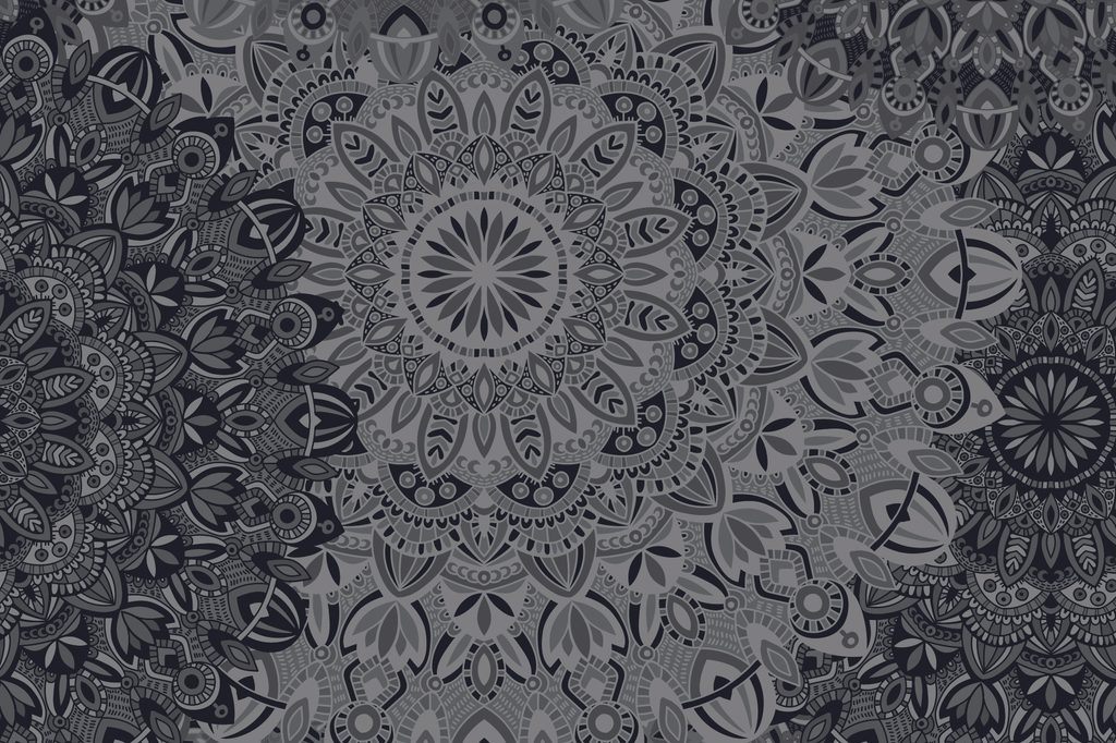 Self adhesive wallpaper stylish Mandala in black and white | Dovido.com