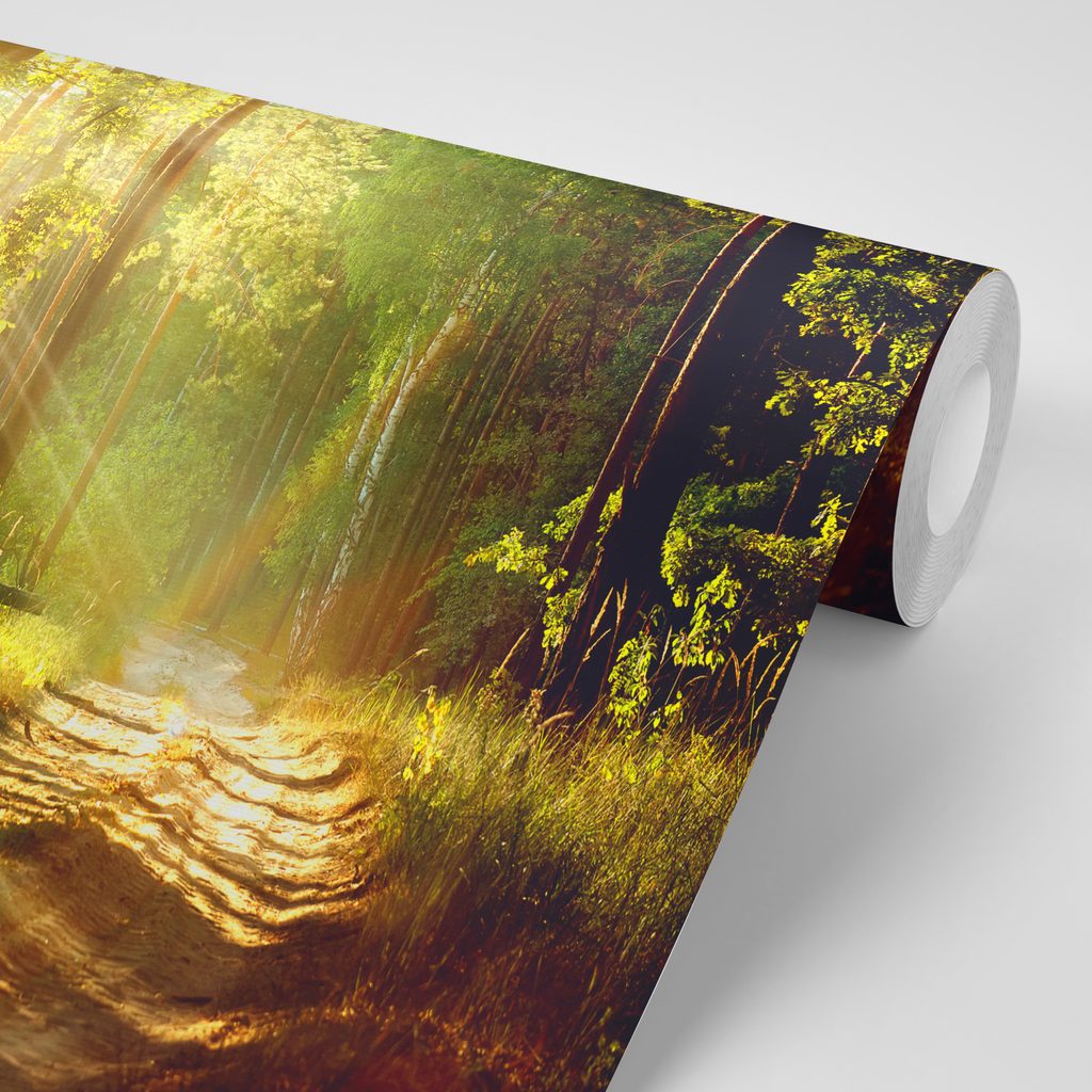 Wall mural sun rays in the forest | Dovido.com