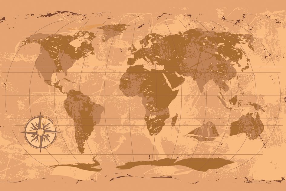 Wallpaper rustic world map | Dovido.com