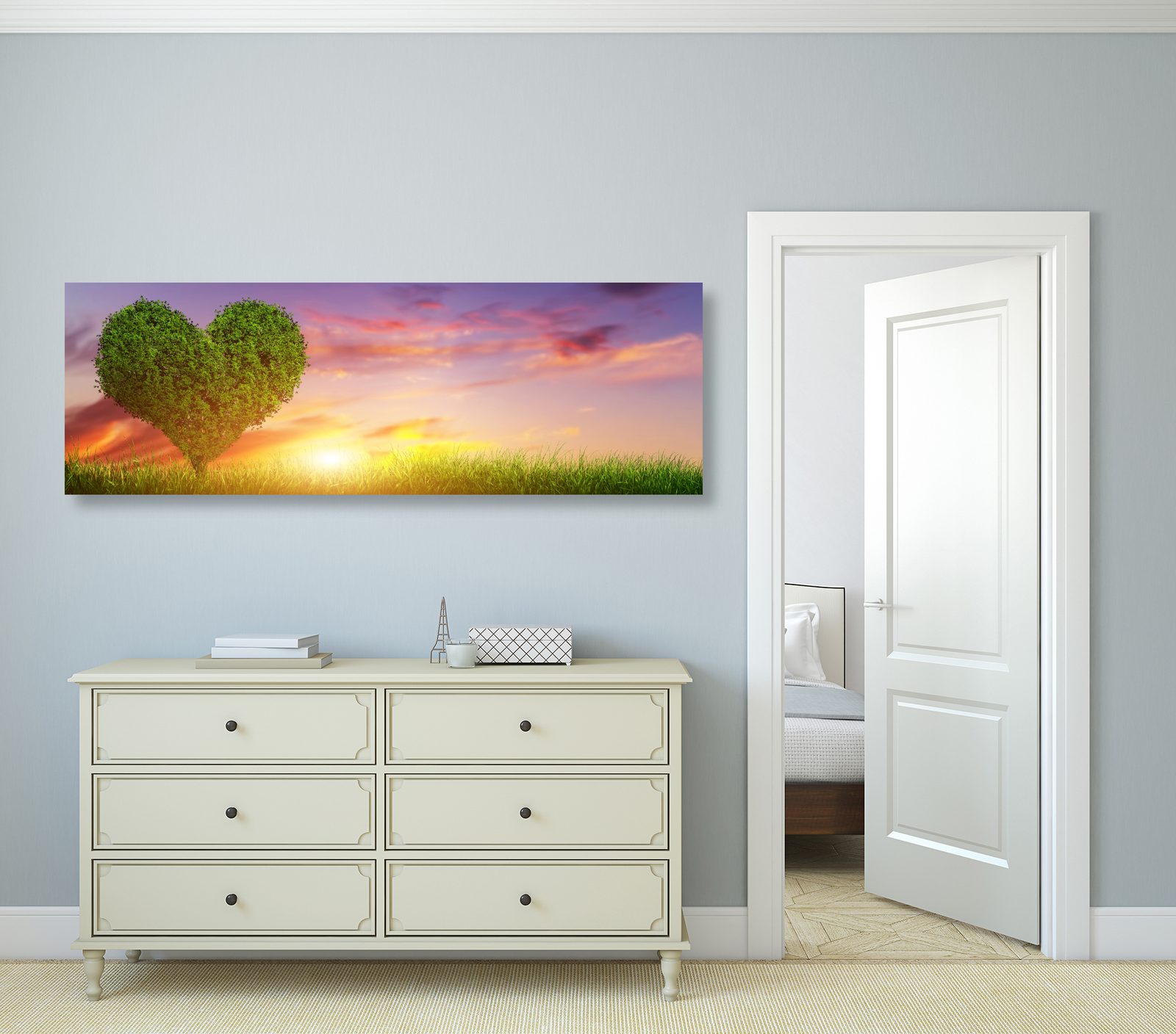 Obraz strom v tvare srdca na lúke | Dovido.sk
