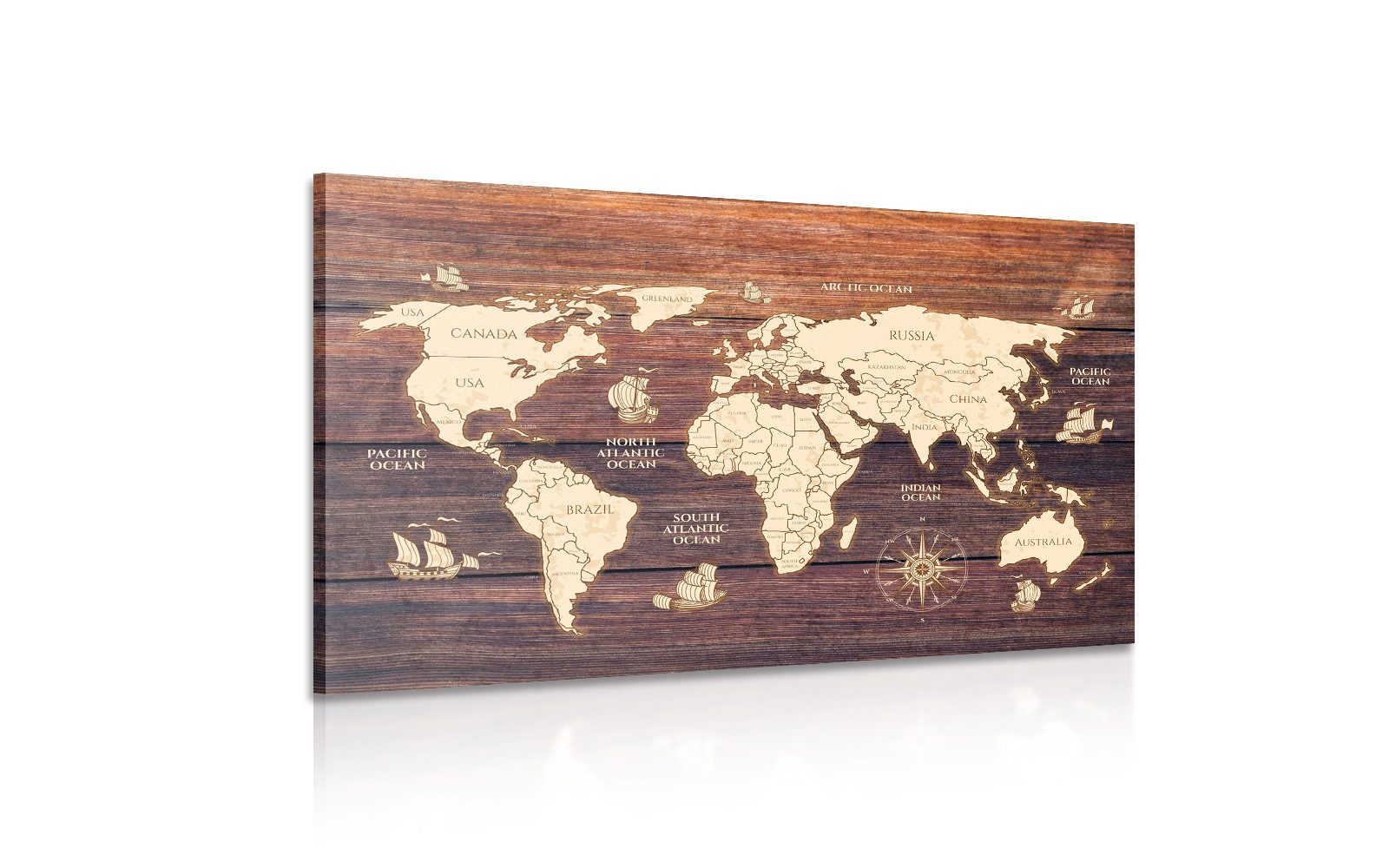 Obraz mapa na dreve | Dovido.sk