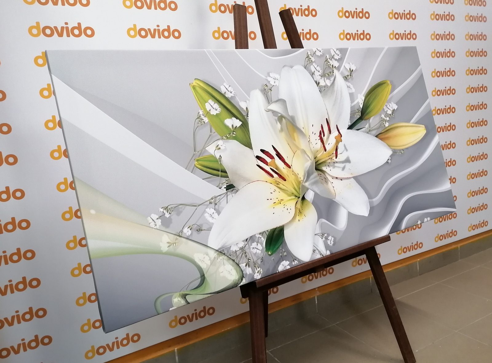 Obraz biela ľalia na zaujímavom pozadí | Dovido.sk