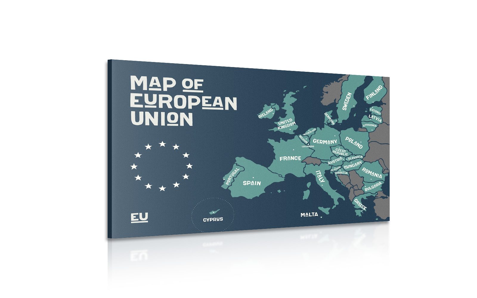 Obraz náučná mapa s názvami krajín európskej únie | Dovido.sk