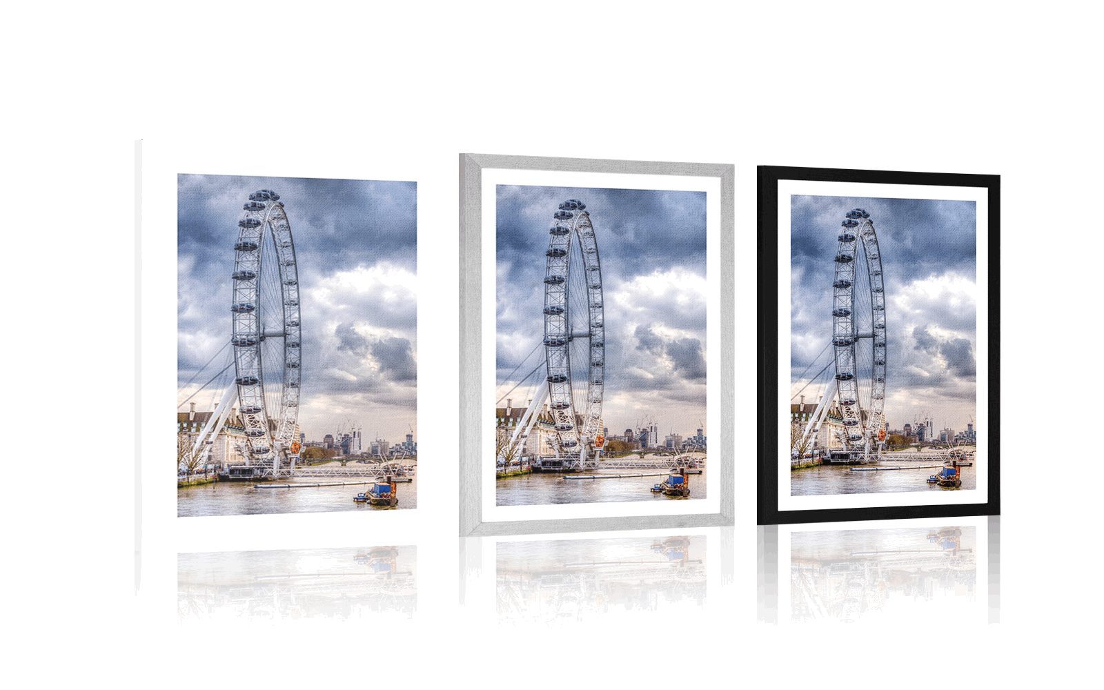 Plakat s paspartujem edinstveni London in reka Temze | Dovido.si