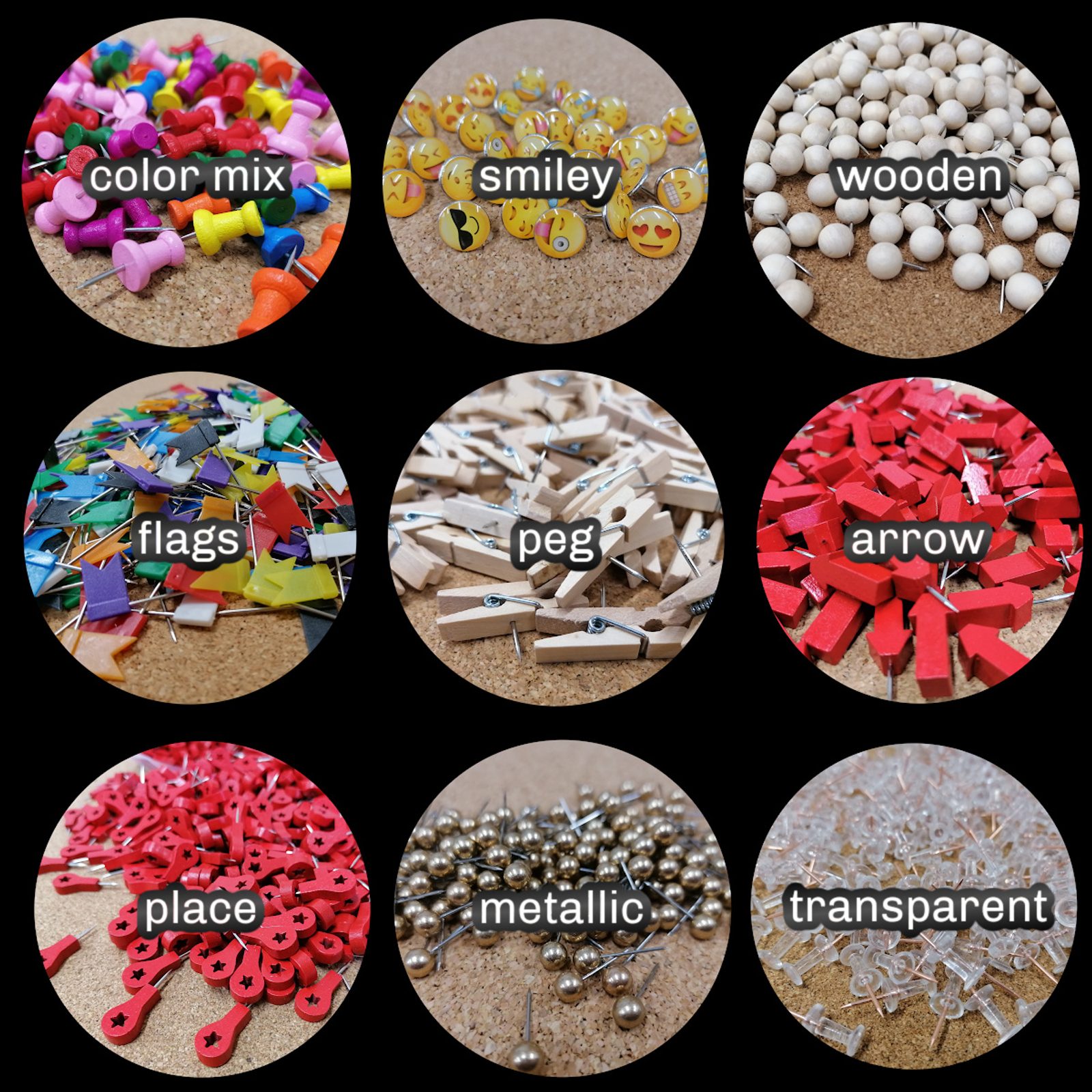 Decorative pinboard map with an original background | Dovido.com