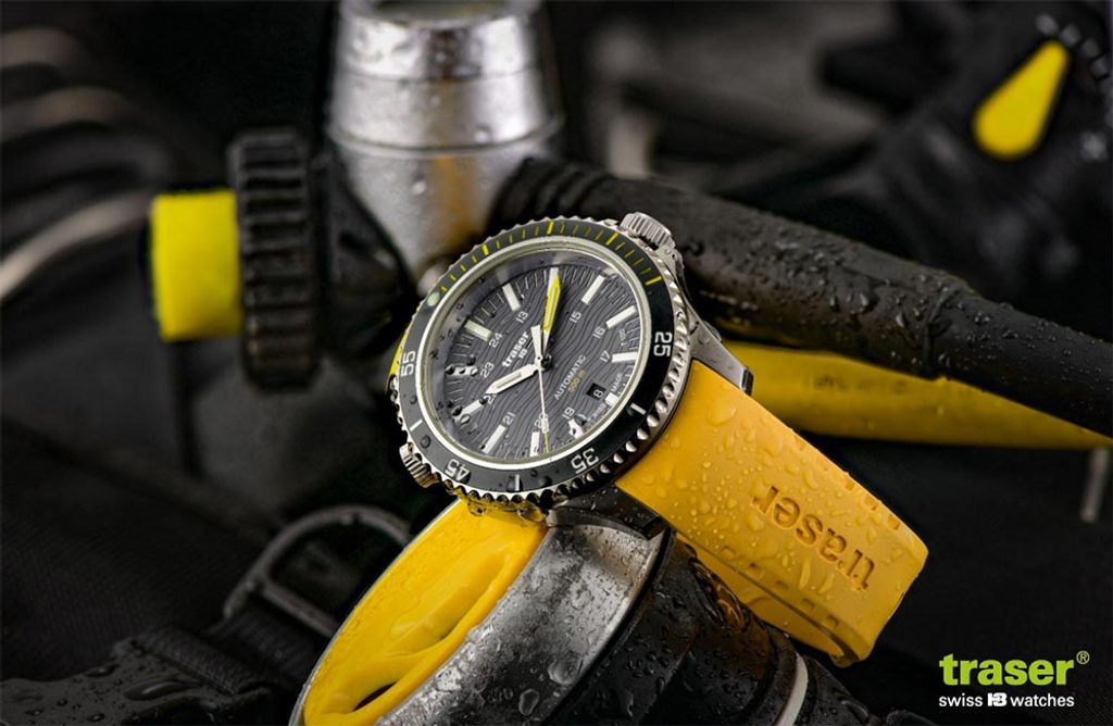 Traser P67 Diver Automatic T100 Grey yellow rubber | Helveti.eu